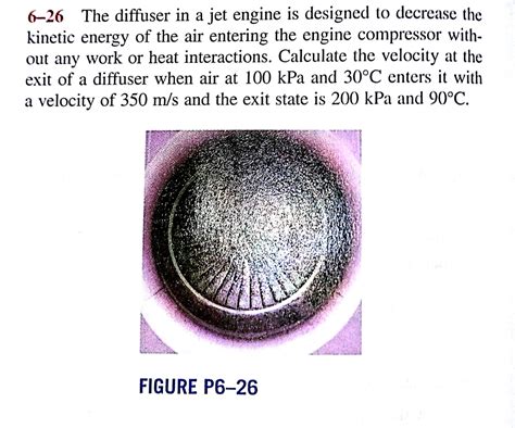 Solved The Diffuser In A Jet Engine Is Designed To Decrease Chegg Com
