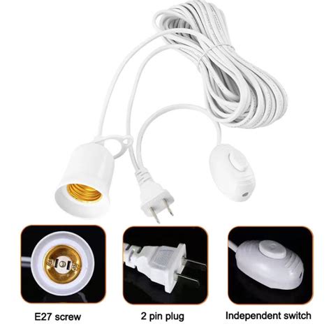10m 5m 3m E27 Lamp Bulb Holder With Switch Led Light Bulb Extension