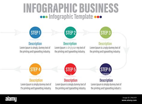 6project 6months 6yearmodern Timeline Diagram With Progress Circle Presentation Vector