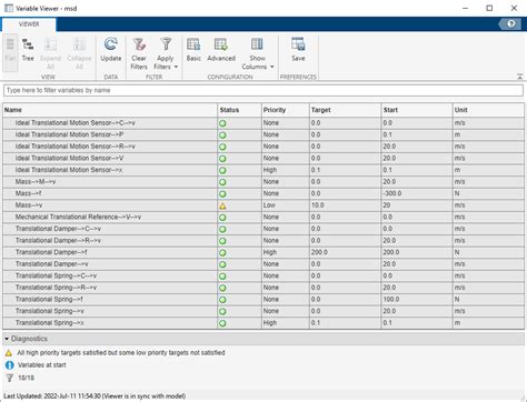 initialize variables for a mass spring damper system matlab and simulink