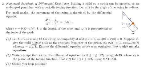 Numerical Solutions Of Differential Equations Chegg