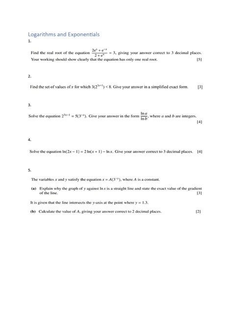 Logarithms And Exponentials Pdf