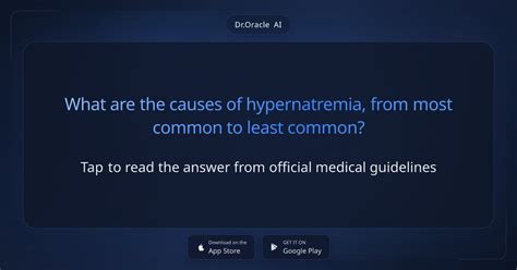 What Are The Causes Of Hypernatremia From Most Common To Least Common