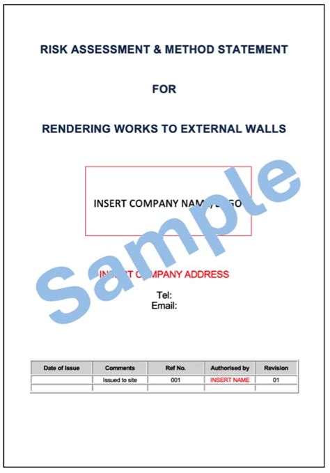 Rendering Risk Assessment Method Statement Seguro Hands