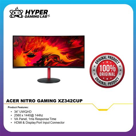Acer Nitro Xz Cup Uwqhd Hz Ms Hdr Curve Adaptivesync Gaming Monitor Shopee Malaysia
