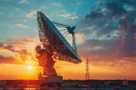 Large Radio Telescope Satellite Connection Tower Electronic Astronomy