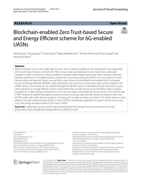 Pdf Blockchain Enabled Zero Trust Based Secure And Energy Efficient Scheme For 6g Enabled Uasns