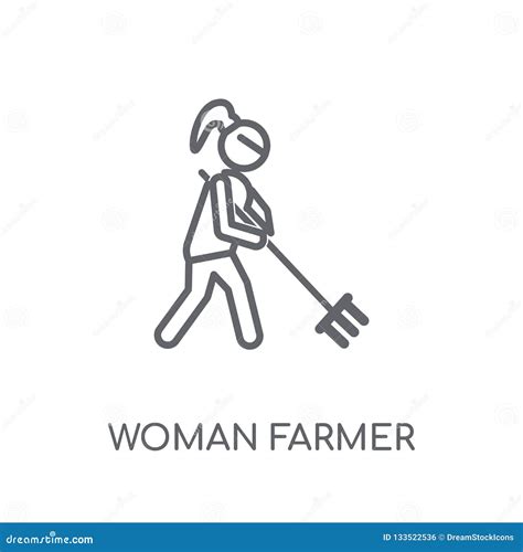 Woman Farmer Linear Icon Modern Outline Woman Farmer Logo Conce Stock Vector Illustration Of