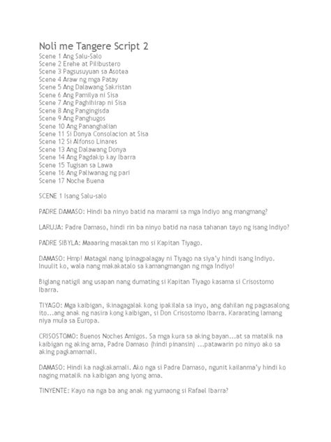 Noli Me Tangere Script Philippin News Collections