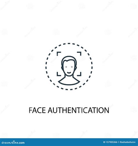 Face Authentication Concept Line Icon Stock Vector Illustration Of Sign Access 157905366