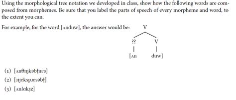 Solved Using The Morphological Tree Notation We Developed In Solved Using The Morphological Tree Notation We Developed In