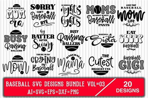 Baseball Svg Designs Bundle Vol 03 Bundle · Creative Fabrica