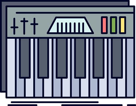 controller keyboard keys midi sound flat color icon vector 19103401