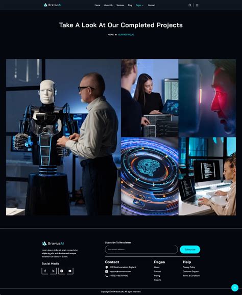 braviusai ai and robotics tailwind react js template by evonicmedia