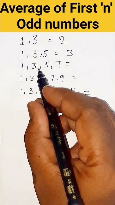 Average Of First N Odd Numbers Mathematics Mathtricks Mathsssc Youtube