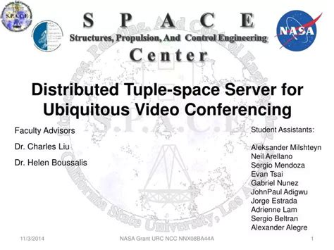 Ppt Distributed Tuple Space Server For Ubiquitous Video Conferencing