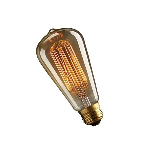 St64 60w Incandescent Antique Filament Bulb 2200k Amber Glow