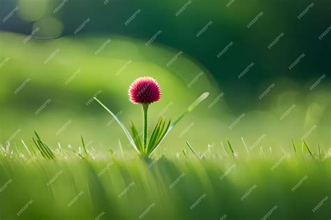 Premium Ai Image A Single Flower In The Grass