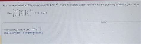 solved find the expected value of the random variable