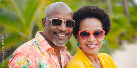 An African Couple Over 50 Years Old Radiate Joy And Love On A