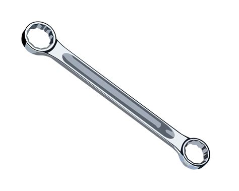 Vector Of Wrench Double Ended Ring Spanner Isolated On White Background