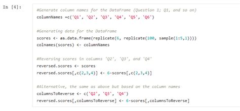 Reverse Scoring Using R Statistical Environment