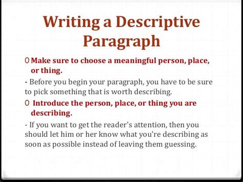 How To Start A Descriptive Paragraph Examples Design Talk