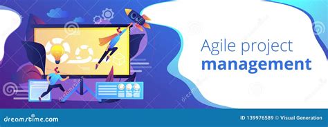 Agile Project Management Concept Banner Header Stock Vector