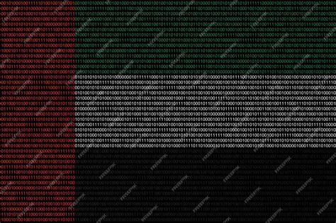 Premium Photo Matrix Binary Code Of Zeros And Ones In United Arab Emirates Flag Colors Concept