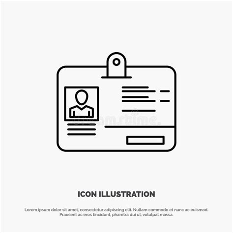 Pass Card Identity Id Line Icon Vector Stock Vector Illustration