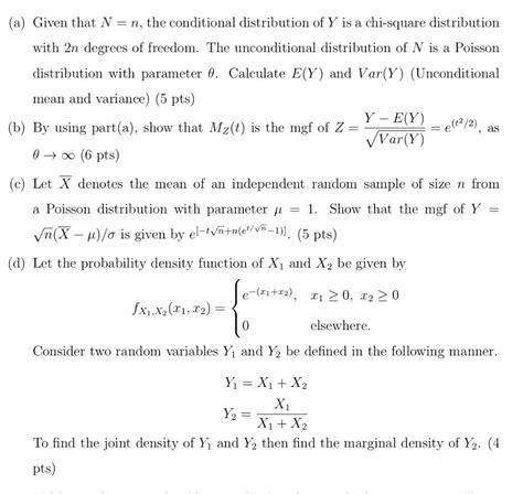Solved N A Given That N The Conditional Distribution Of Chegg