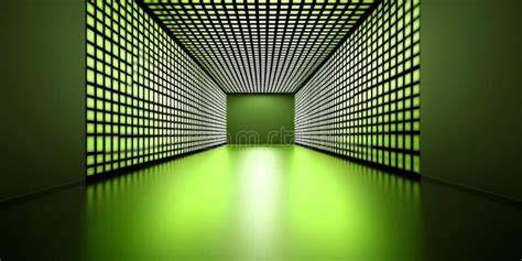 Green Matrix Code Design With Abstract Grid Lighting Pattern In Modern