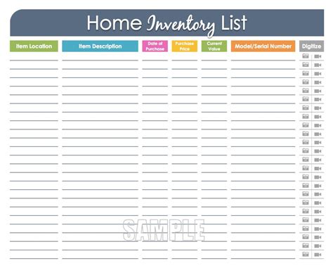 House Inventory Form At Jacob Ryan Blog