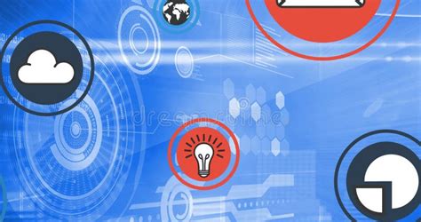 Animation Of Digital Icons Over Data Processing In Background Stock Footage Video Of Abstract