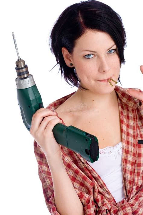 Drilling Machines Stock Image Image Of Girl Caucasian 2168413