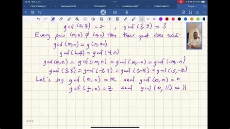 Finding The Gcd Of Two Numbers Using The Euclidean Algorithm Youtube