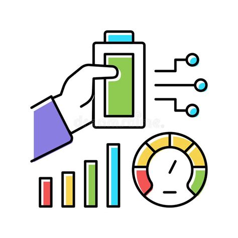 Battery Optimize Color Icon Vector Illustration Stock Vector Illustration Of Vector Isolated