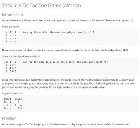 solved task 5 a tic tac toe game almost introduction