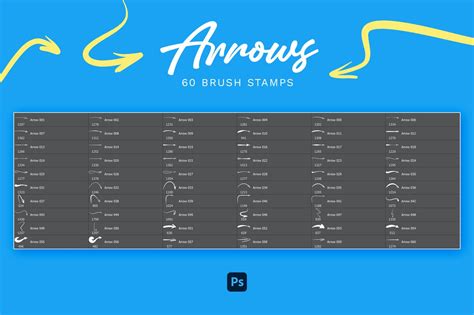 60手绘箭头ps笔刷 Abr Png 云瑞设计