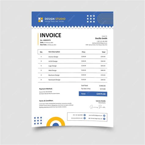 Premium Vector Invoice Template Vector Design