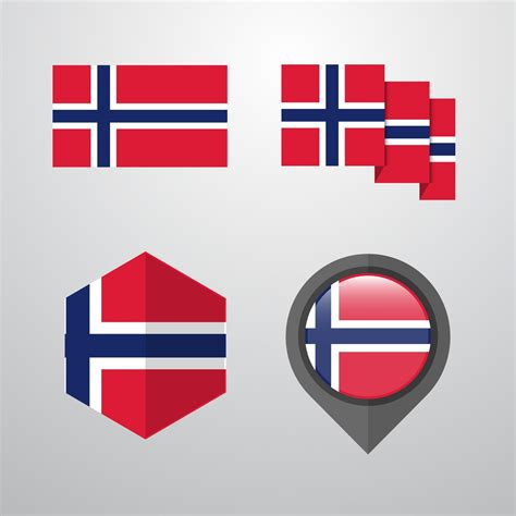 Norway Flag Design Set Vector 14184843 Vector Art At Vecteezy