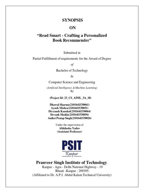 aiml third year mini project synopsis format 2023 1 [1] pdf