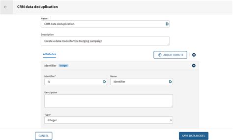 defining a data model for the merging campaign talend data