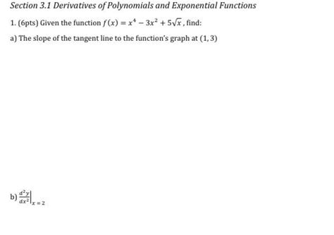 Solved Section Derivatives Of Polynomials And Chegg