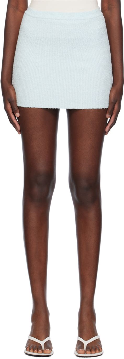 Wardrobenyc Blue Ribbed Miniskirt Ssense