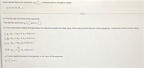 solved given several terms of a sequence {an}n 1∞ ﻿complete