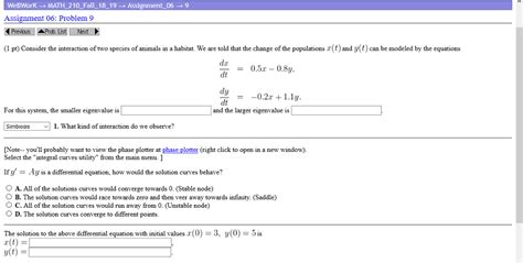 solved webwork → math 210 fall 18 19 assignment 06 problem