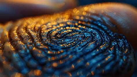Biometric Identity Access Closeup Of Thumb Scanning Fingerprint For