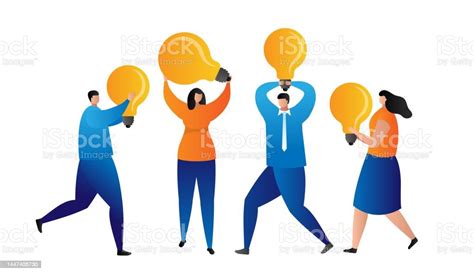 사업 아이디어 전구 평면 디자인 벡터 일러스트레이션 개념을 가진 사업가 성공 조명 램프 전구로 창의적인 아이디어 개념에 대한 스톡 벡터 아트 및 기타 이미지 Istock