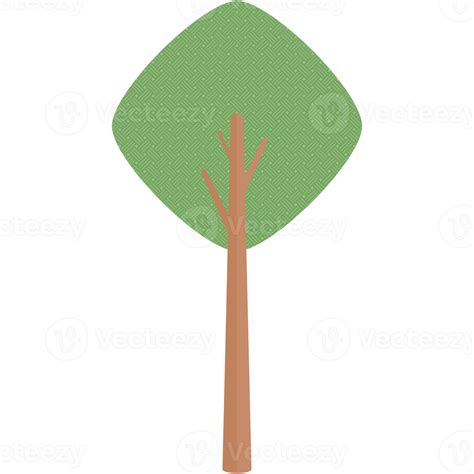 Flat Tree Style Aesthetic Collection Set 17171130 PNG